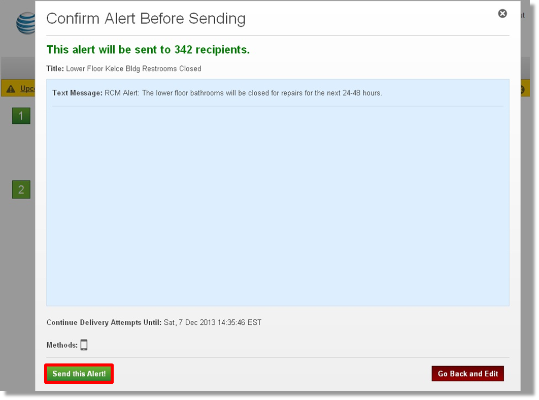 Creating a text alert using the Rave Web Interface - Asecare