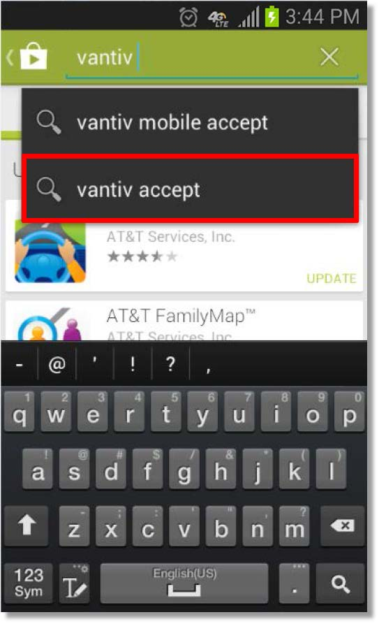 Install Vantiv Mobile Accept from AT&T on an Android device - Asecare