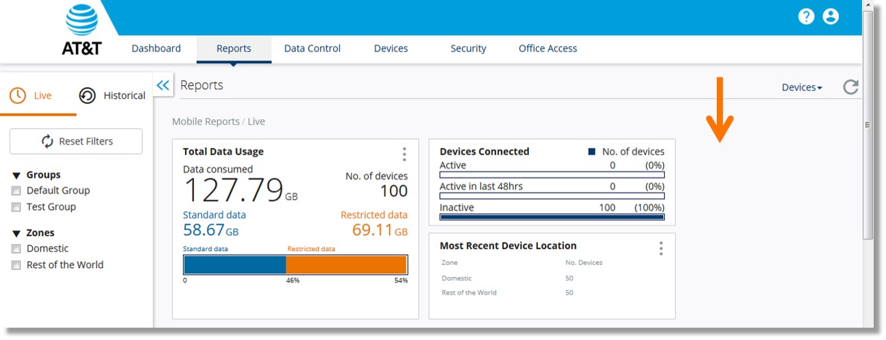 Export a Zone Data Usage report in the AccessMyLAN web portal - Asecare