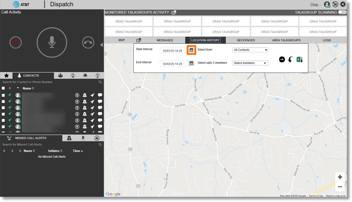 Access a user’s Location History in AT&T Enhanced Push-to-Talk Web ...