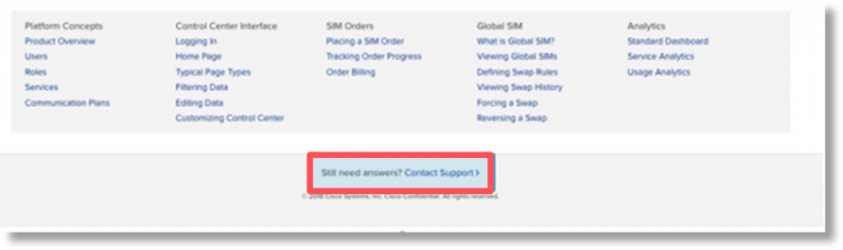 Using Support Functions in AT&T Control Center - Asecare