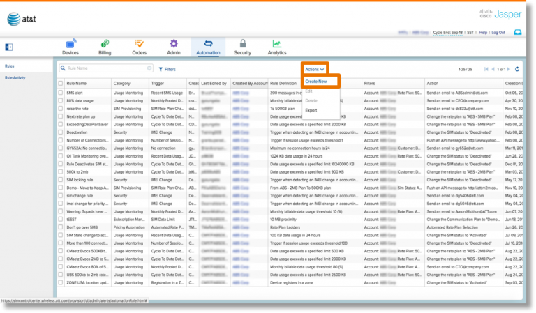Creating Automation Rules in AT&T Control Center - Asecare
