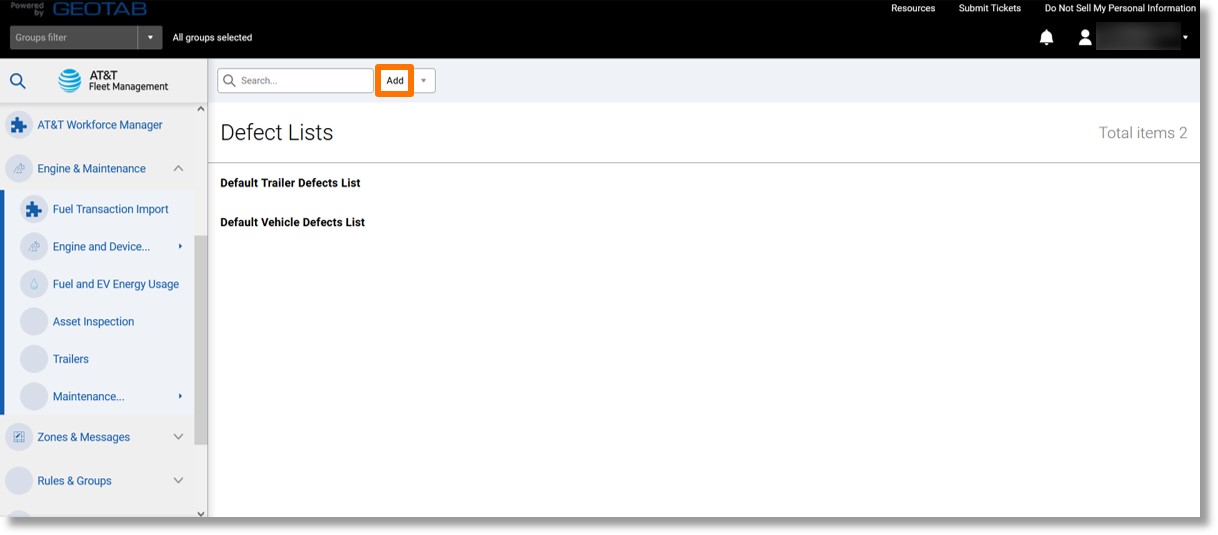 Create defects list from scratch - Asecare