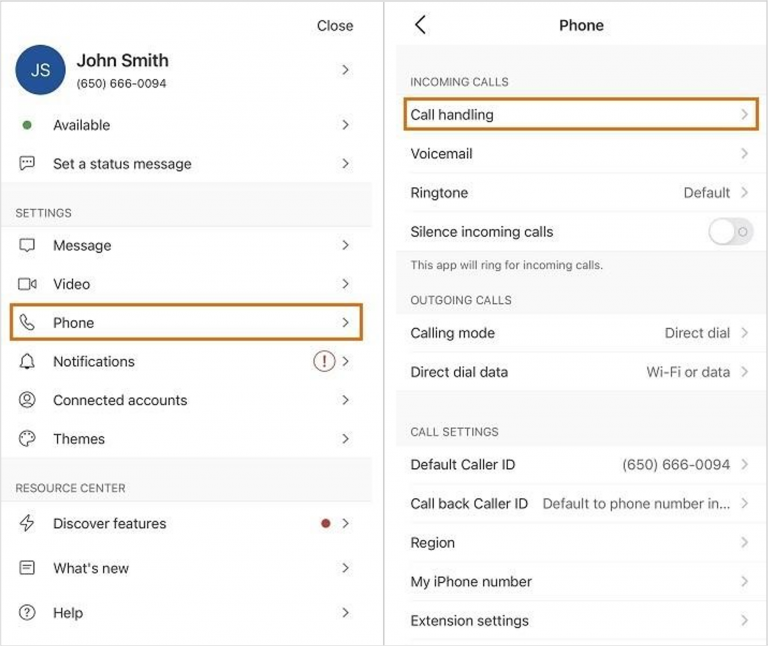 Setting up How Incoming Calls are Handled in the AT&T Office@Hand ...