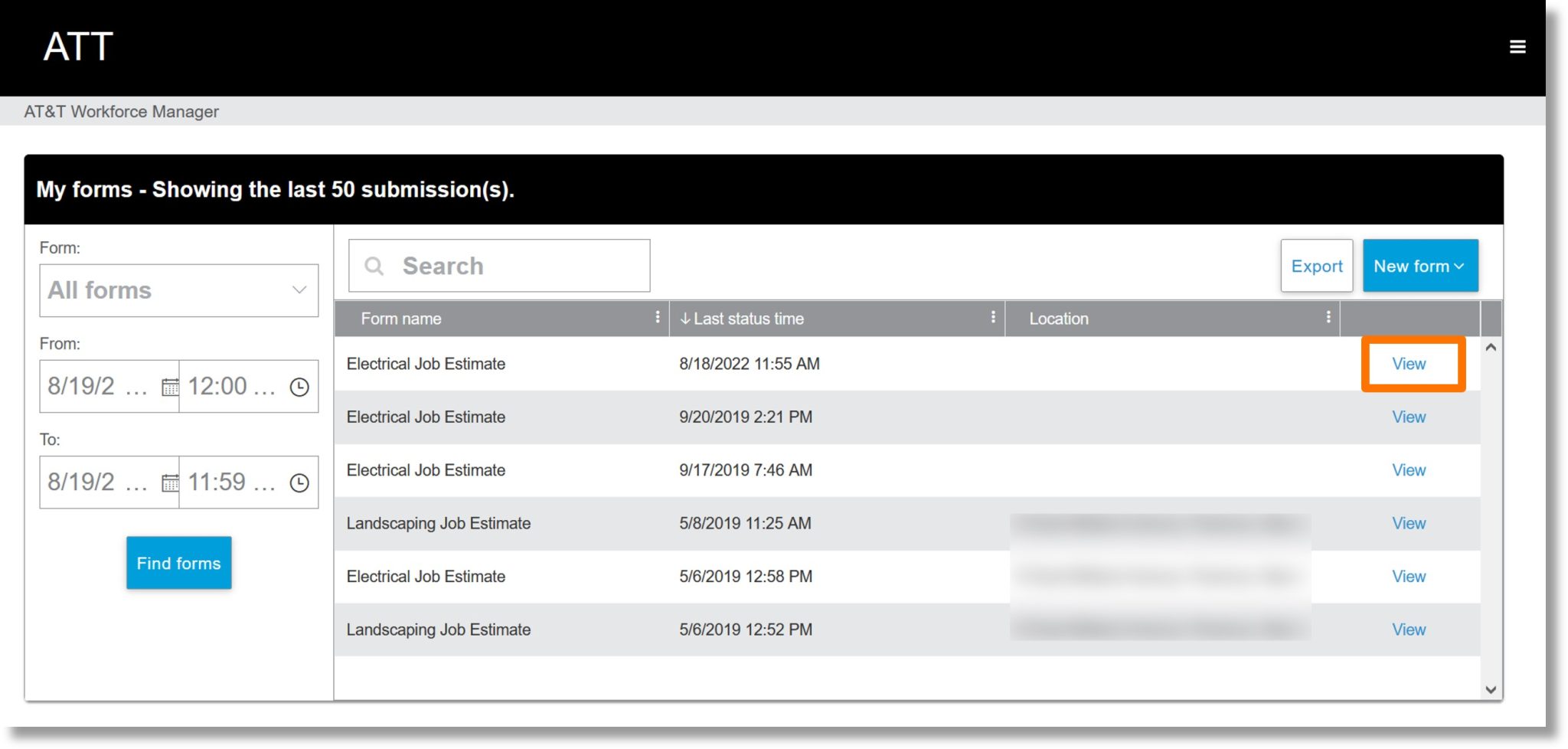 Print a submitted Form in AT&T Workforce Manager - Asecare