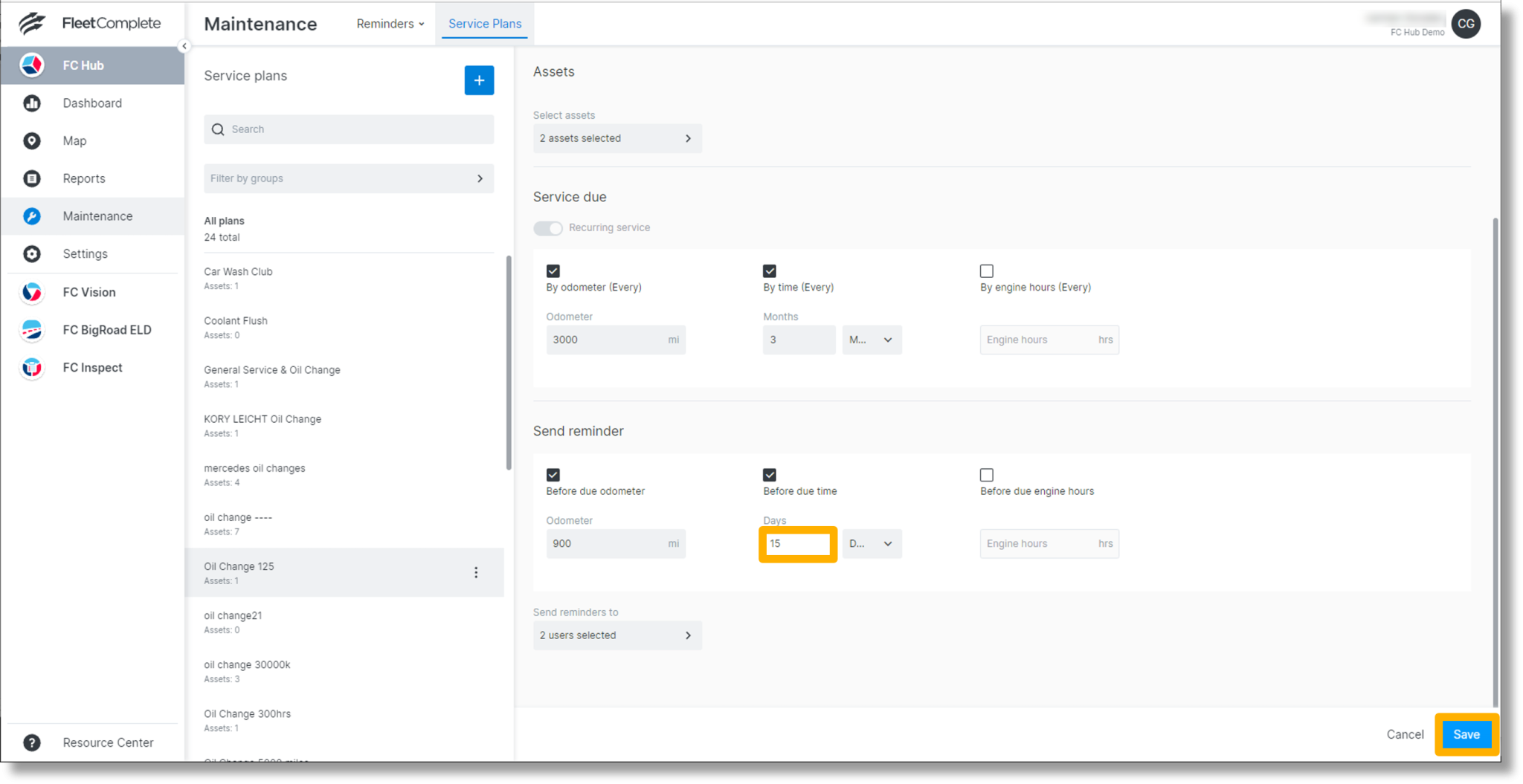 Edit a Service Plan in AT&T Fleet Complete - Asecare