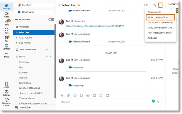 Setting Message Notification Preferences in the AT&T Office@Hand ...