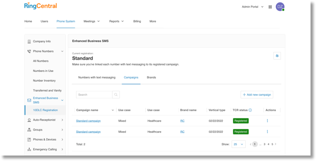 Setting up TCR registration and assigning numbers to your SMS campaigns ...