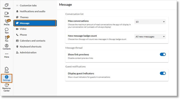 Managing Message Settings in the AT&T Office@Hand Desktop and Web ...
