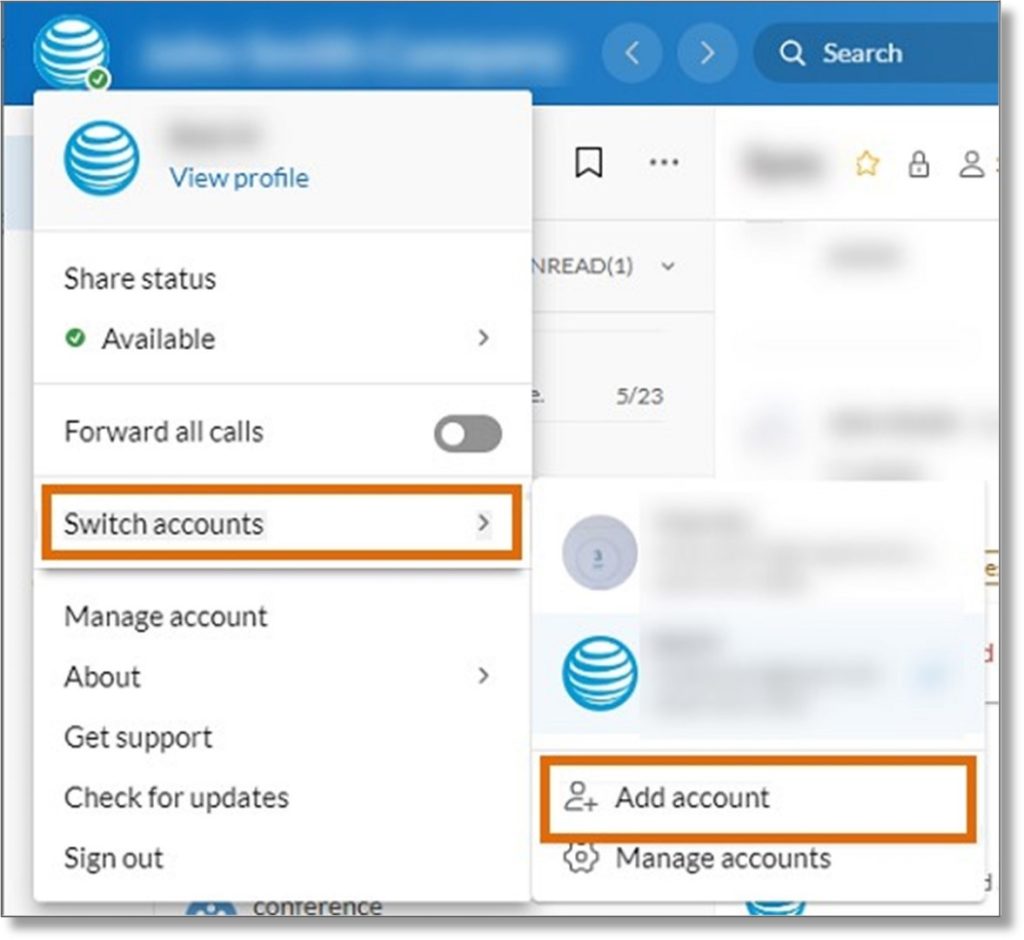 Switching Between Accounts in the AT&T Office@Hand Desktop and Web | #96850 - Asecare